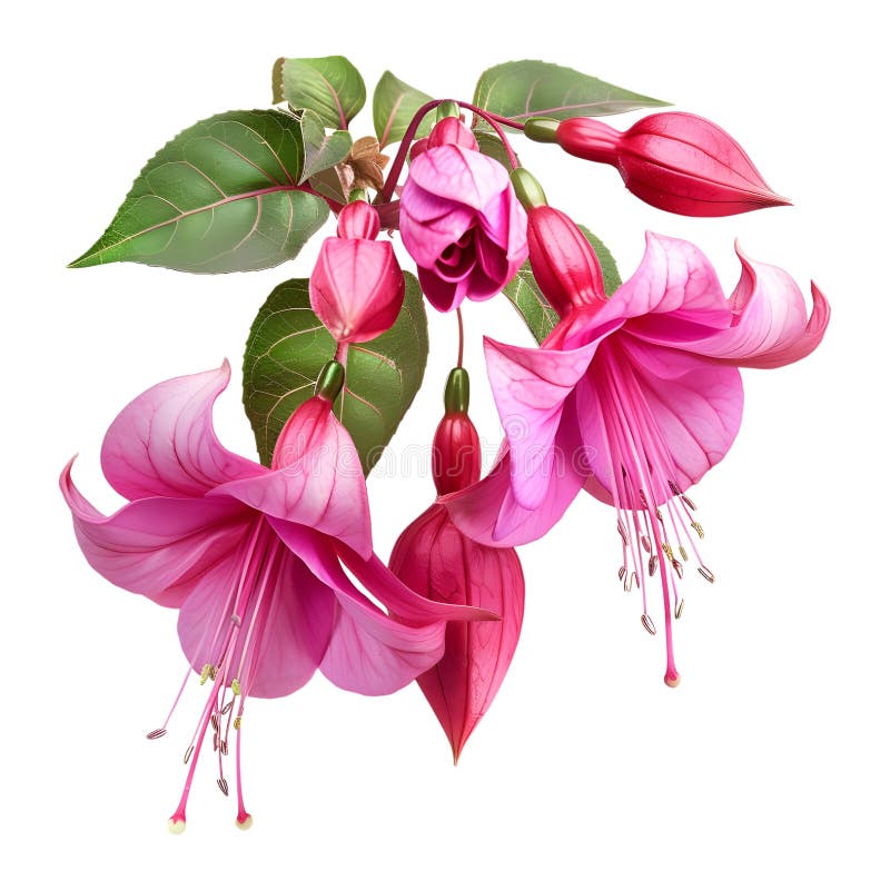3D Rendering of a Nicona Macartney or Fuchsia Flower on Transparent Background - Ai Generated ...