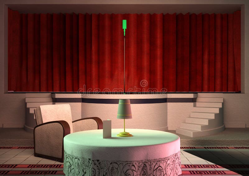 3D Rendering Night Club Interior Stock Illustration - Illustration of ...