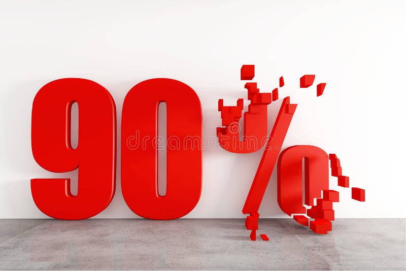 Set of 3D Rendering Percent Sign Element. Collection Realistic Vector ...