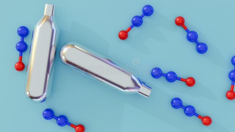 3d Rendering of Nitrous Oxide (N2O) Molecules and Whippets Stock ...