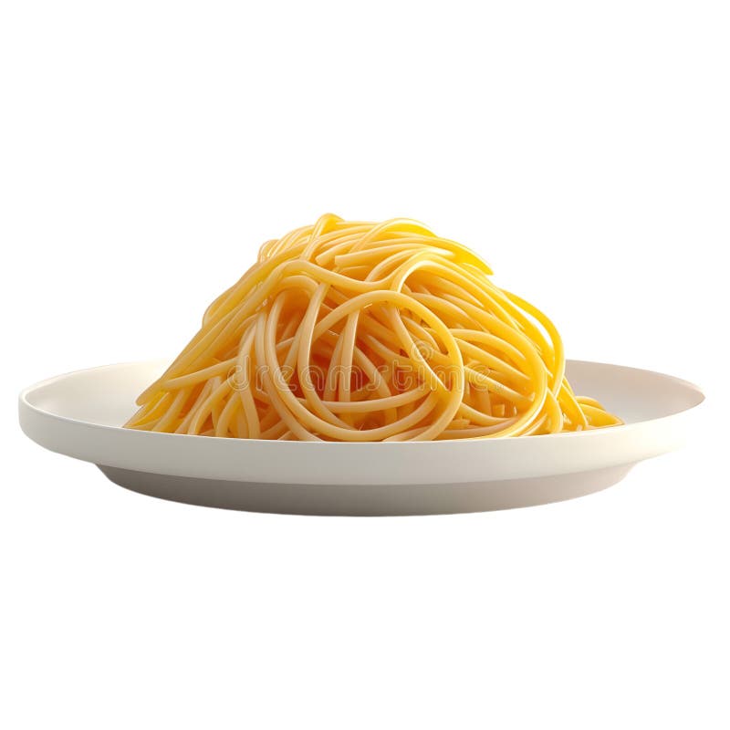 3D Rendering of a Noodles or Spaghetti in a Plate on Transparent ...