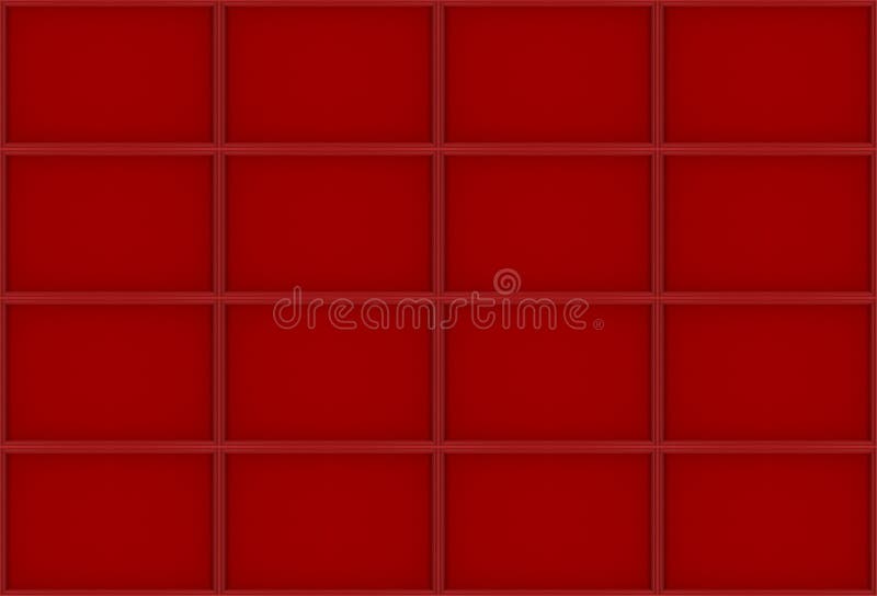 3d Rendering. Normal Red Square Grid Art Tile Pattern Design Wall ...