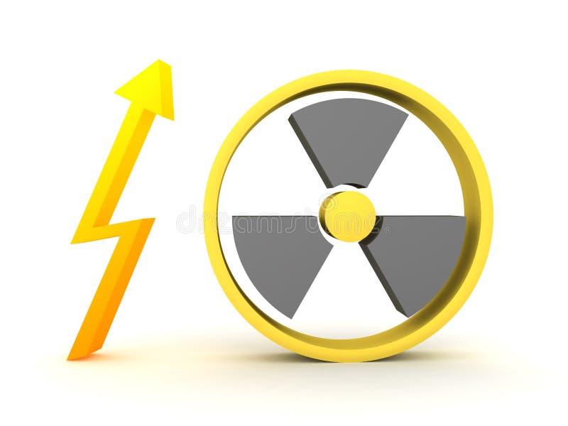 3D Rendering of Nuclear Energy Logo Stock Illustration - Illustration ...