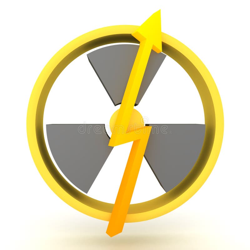 3D Rendering of Nuclear Energy Power Symbol Stock Illustration ...
