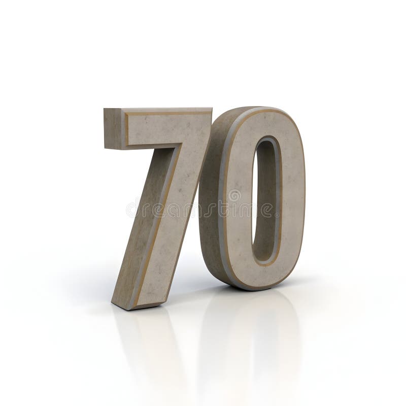 Number 70 3D Rendering stock illustration. Illustration of numbering ...