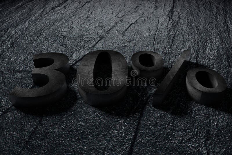 3D Rendering Number 30 with a Metal Texture Stock Image - Image of ...