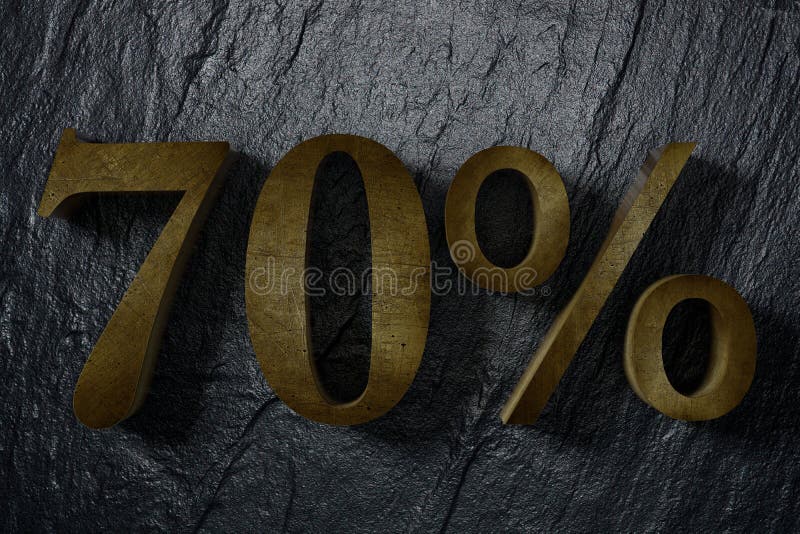 3D Rendering Number 70 with a Metal Texture Stock Image - Image of ...