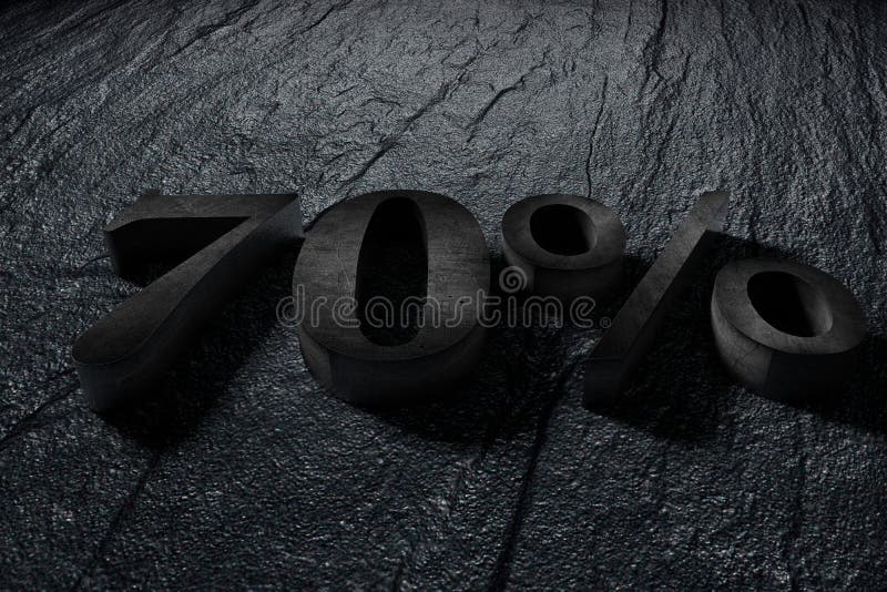 3D Rendering Number 70 with a Metal Texture Stock Image - Image of ...