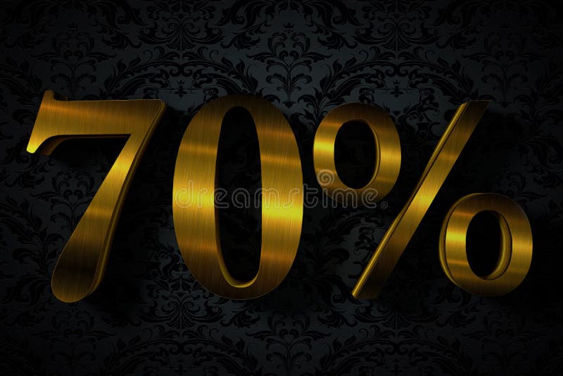 3D Rendering Number 70 with a Metal Texture Stock Illustration ...