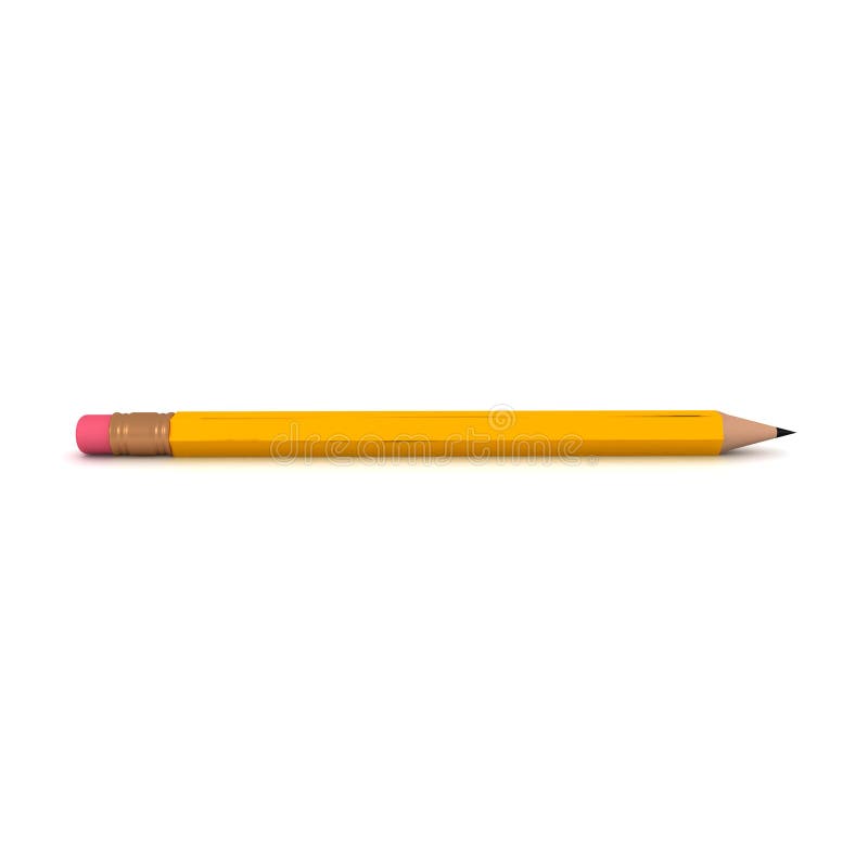 3D Rendering of Number Two Pencil Stock Illustration - Illustration of ...