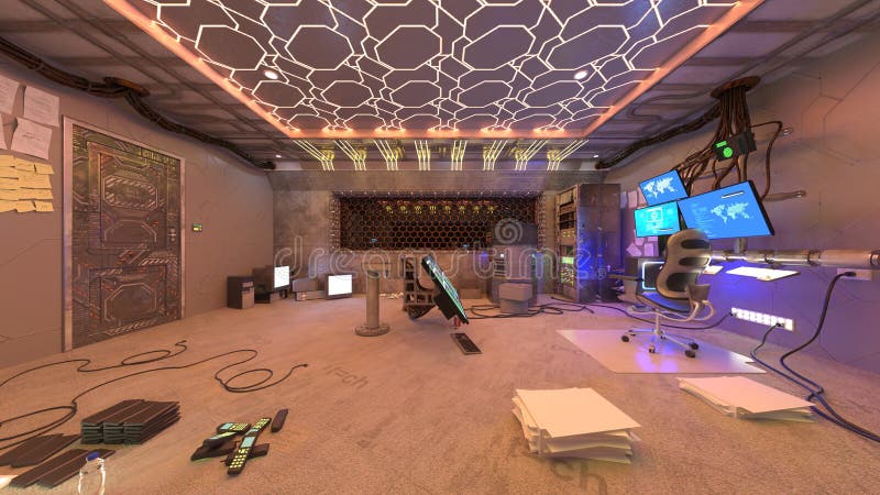 3D Rendering of the Observation Room Stock Illustration - Illustration of surveillance, security ...