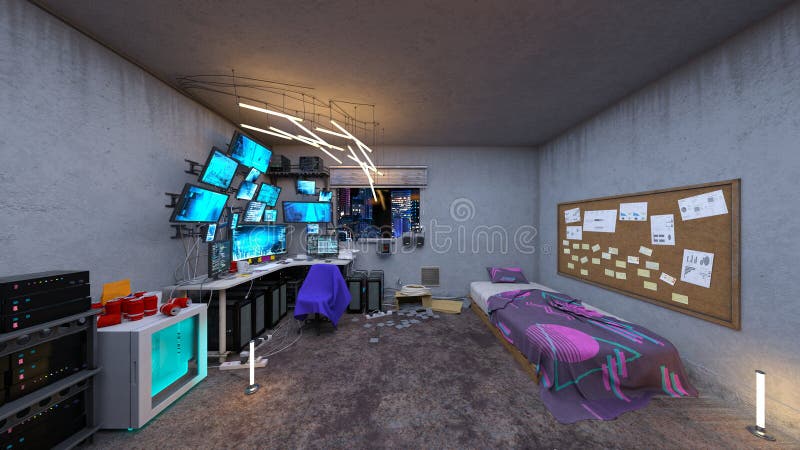 3D Rendering of the Observation Room Stock Illustration - Illustration ...