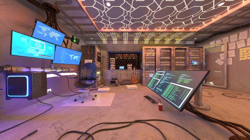 3D Rendering of the Observation Room Stock Illustration - Illustration ...