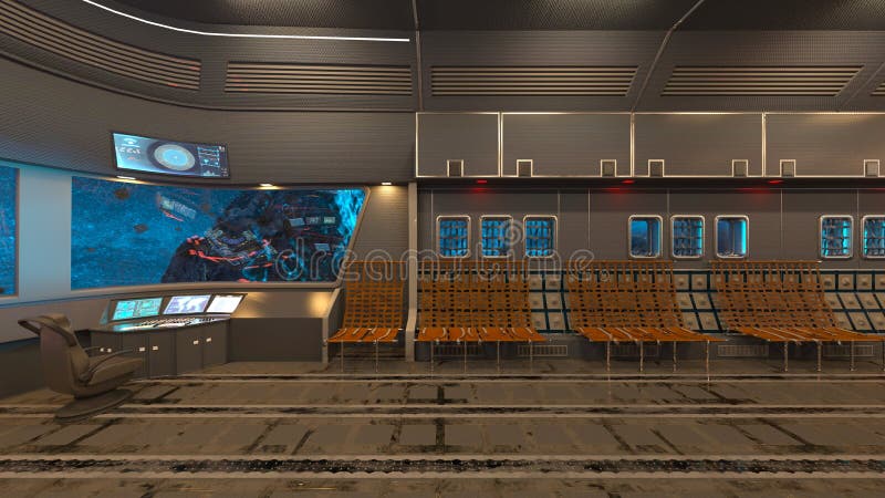 3D Rendering of the Observation Room Stock Illustration - Illustration ...
