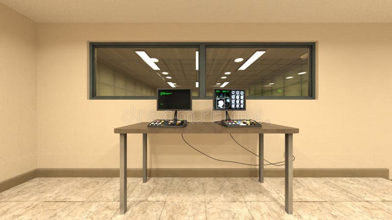 3D Rendering of the Observation Room Stock Illustration - Illustration ...