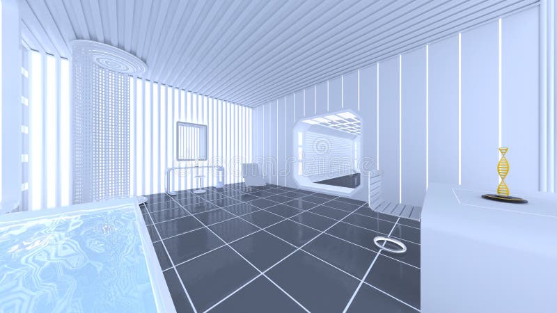 3D Rendering of the Observation Room Stock Illustration - Illustration ...