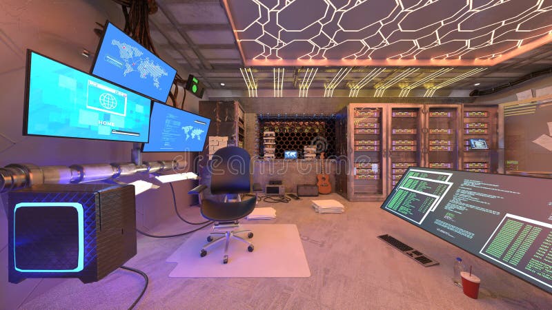 3D Rendering of the Observation Room Stock Illustration - Illustration ...