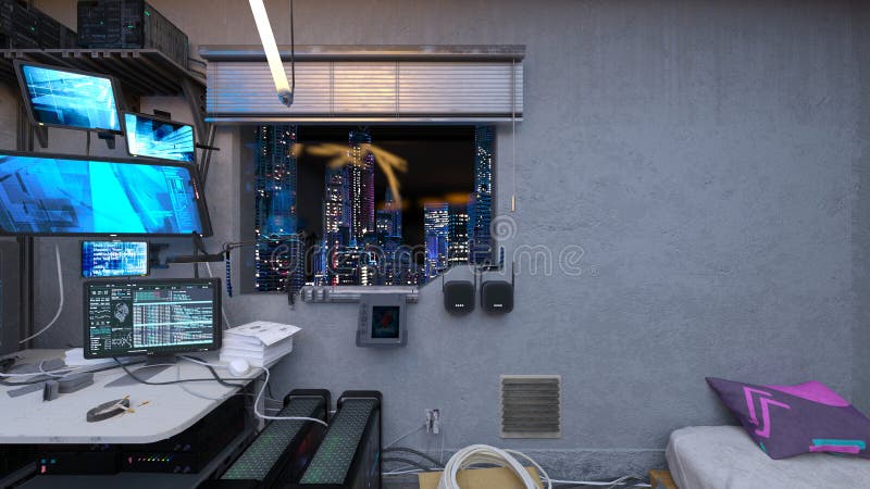 3D Rendering of the Observation Room Stock Illustration - Illustration ...