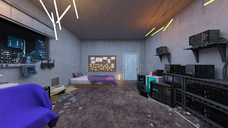 3D Rendering of the Observation Room Stock Illustration - Illustration ...