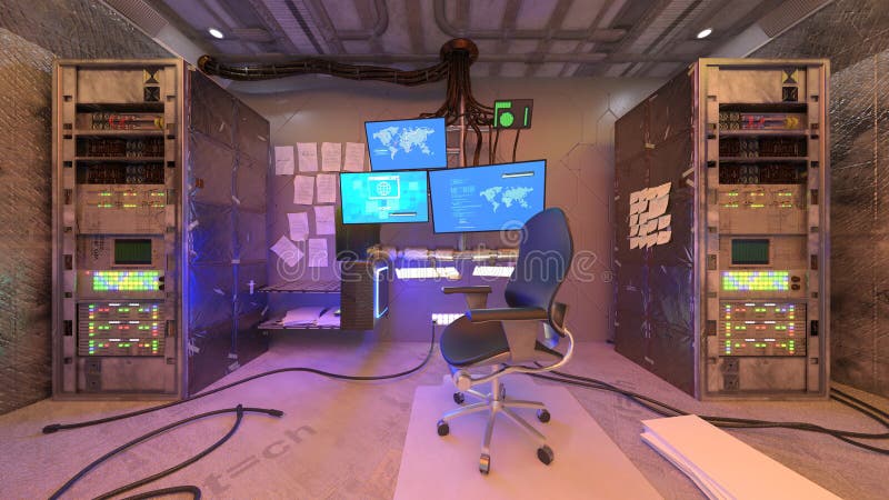 3D Rendering of the Observation Room Stock Illustration - Illustration ...