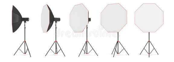 3d Rendering of an Octobox Lighting Set on a Stand in Different Angles ...