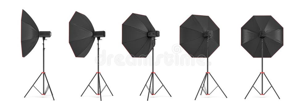 3d Rendering of an Octobox Lighting Set on a Stand in Different Angles ...