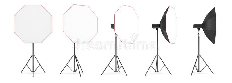 3d Rendering of an Octobox Lighting Set on a Stand in Different Angles ...