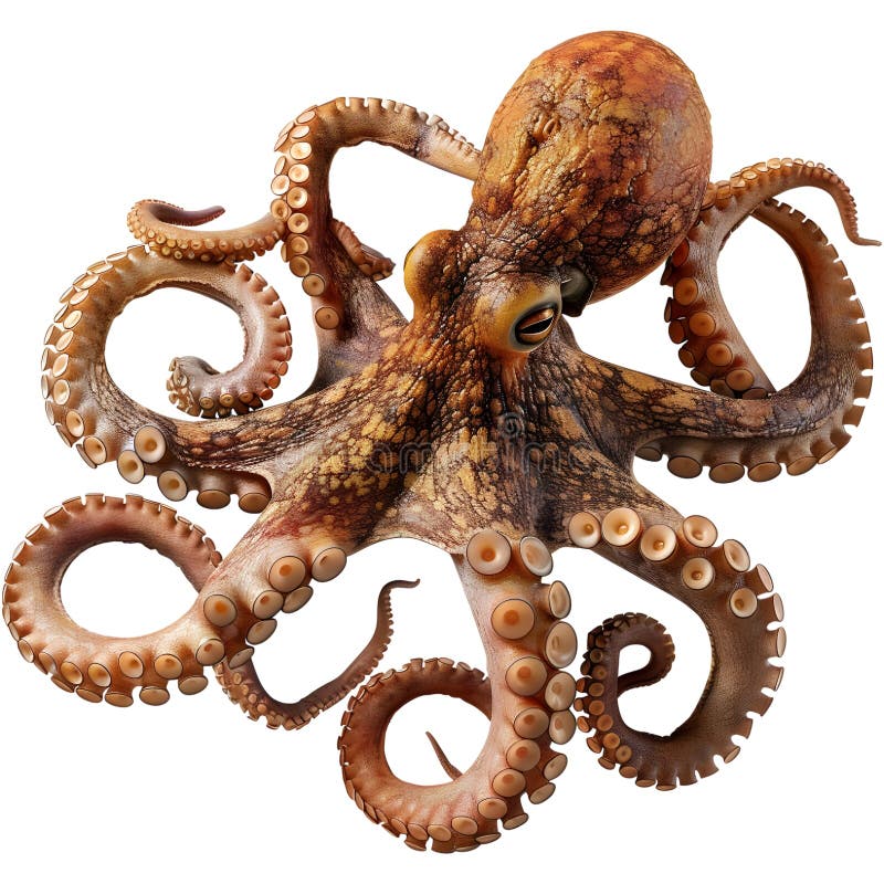 3D Rendering of a Octopus on Transparent Background - Ai Generated ...
