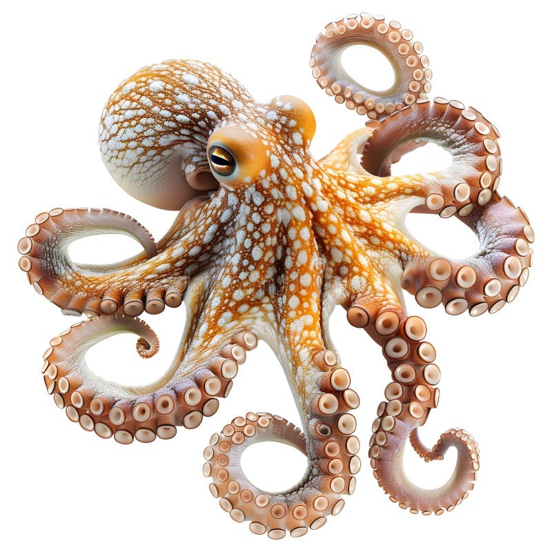 3D Rendering of a Octopus on Transparent Background - Ai Generated ...