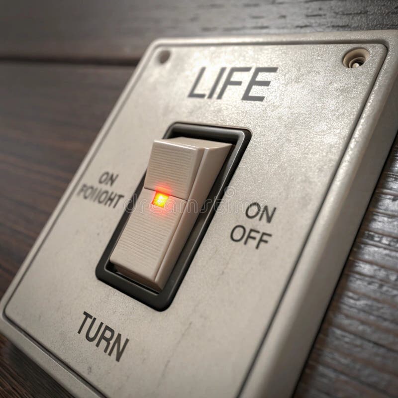 3D Rendering of on Off Life Icon Stock Illustration - Illustration of ...