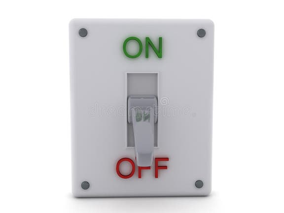 3D Rendering of on OFF Switch Button Switched Off Stock Illustration ...