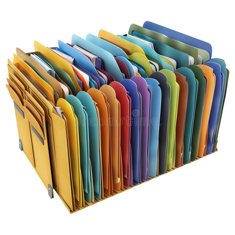 3D Rendering of a Office File for Record on Transparent Background - Ai ...