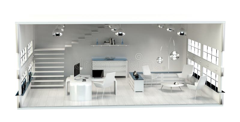 3D rendering office plan stock illustration. Illustration of home ...