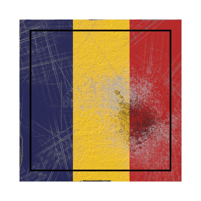 Republic of Chad Flag in Concrete Square Stock Illustration ...
