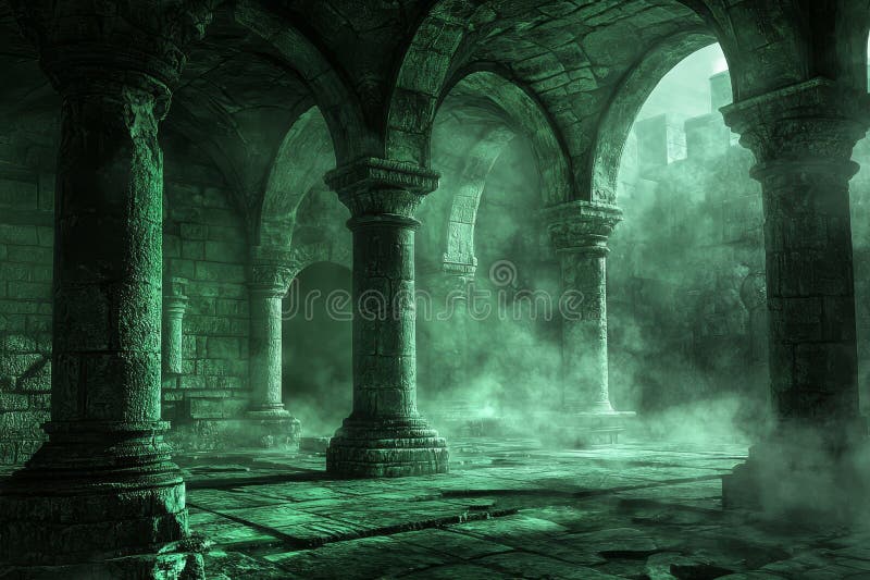 3D Rendering of an Old and Ruined Medieval Fantasy Temple. Stock ...