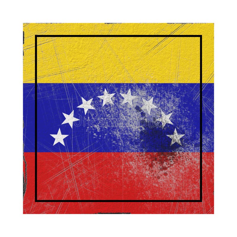 Venezuela Flag with Seven Stars, Coat of Arms and Map Stock Vector ...