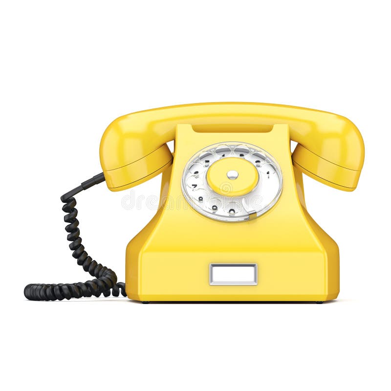 3D Rendering Old Yellow Phone Stock Illustration - Illustration of ...
