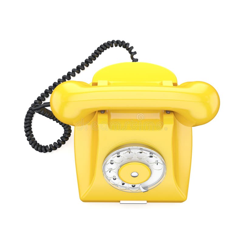 3D Rendering Old Yellow Phone Stock Illustration - Illustration of ...