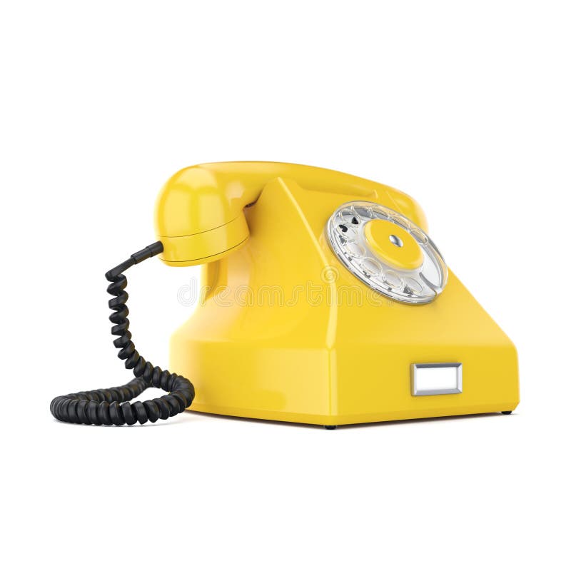 3D Rendering Old Yellow Phone Stock Illustration - Illustration of ...