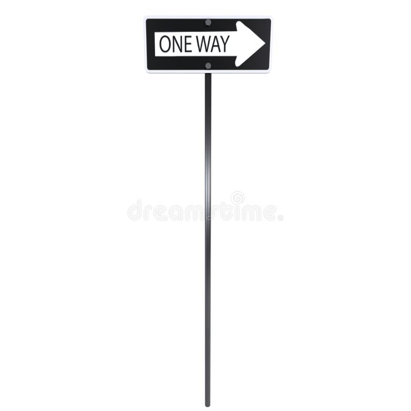 3D Rendering of a One-way Street Sign on a Clear Background Stock ...