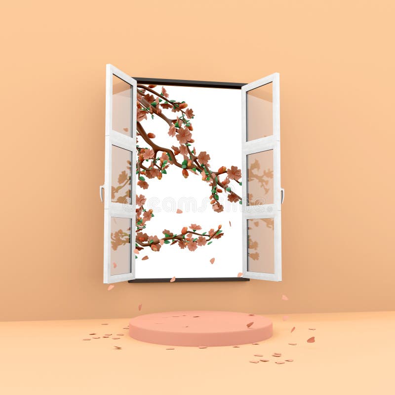 3d Rendering Open Windows through Which Ripening Trees are Visible Icon ...