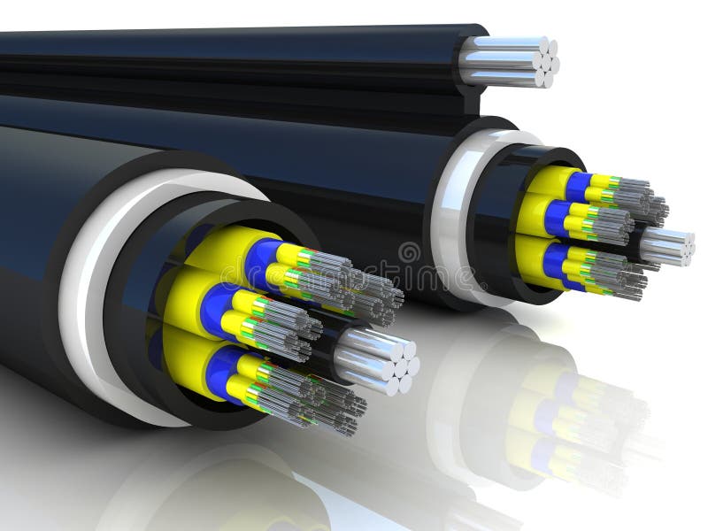 3d Rendering of an Optic Fiber Cable Stock Illustration - Illustration ...