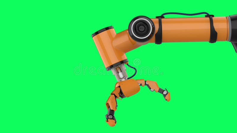 Orange Ai Robotic Gripper Arm Isolated on Green Screen 4k Footage Stock ...
