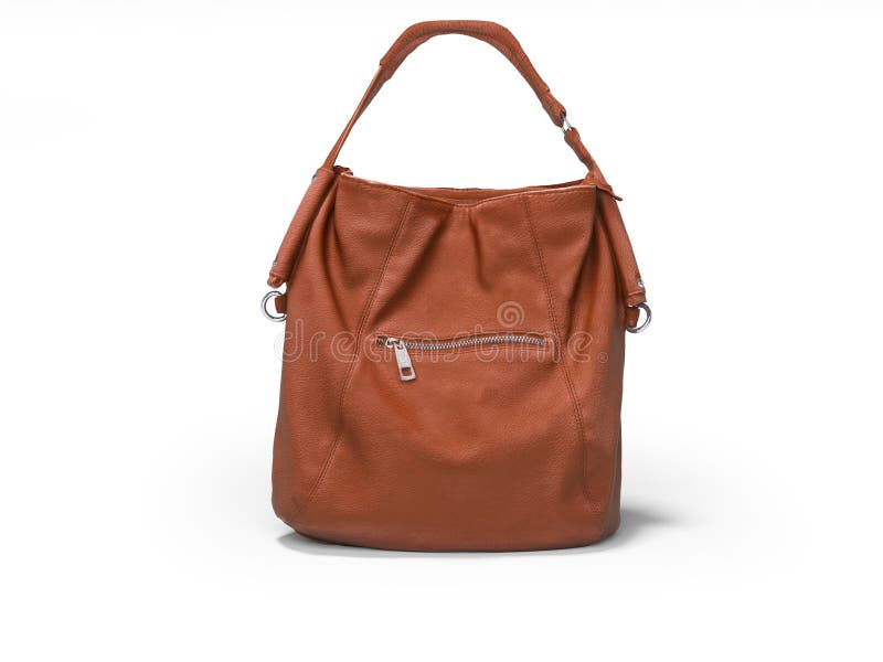 3D Rendering Orange Bags for Sale Front View on White Background with ...