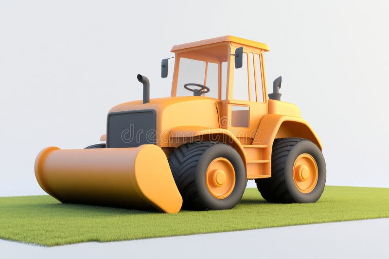 A 3D Rendering of Orange Construction Equipment S Mini Excavator and ...