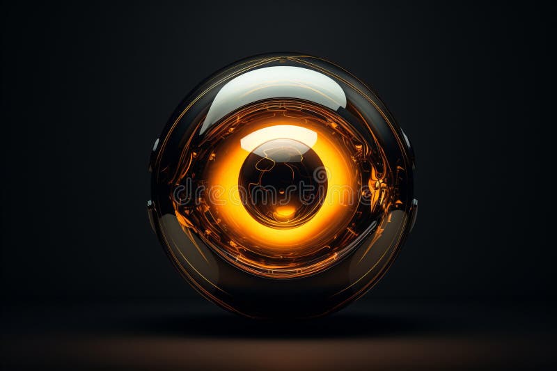 3d Rendering of an Orange Glowing Orb on a Black Background Stock ...
