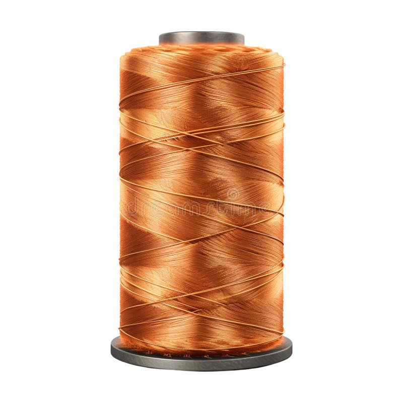 3D Rendering of a Orange Sewing Thread on Transparent Background - Ai ...