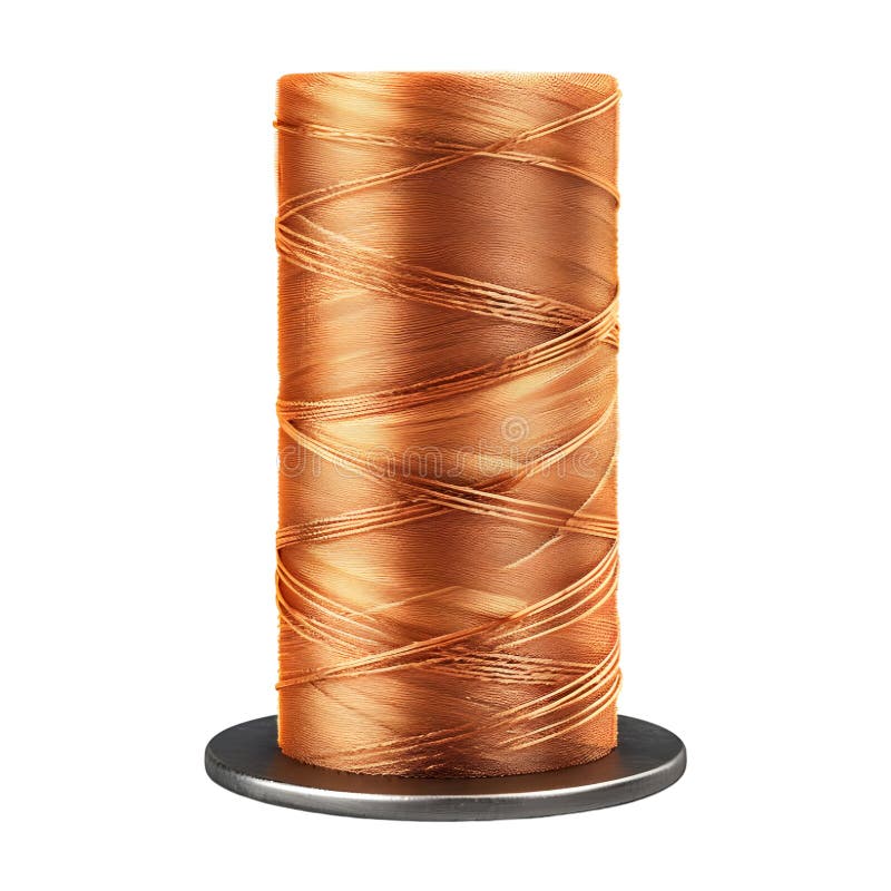 3D Rendering of a Orange Sewing Thread on Transparent Background - Ai ...