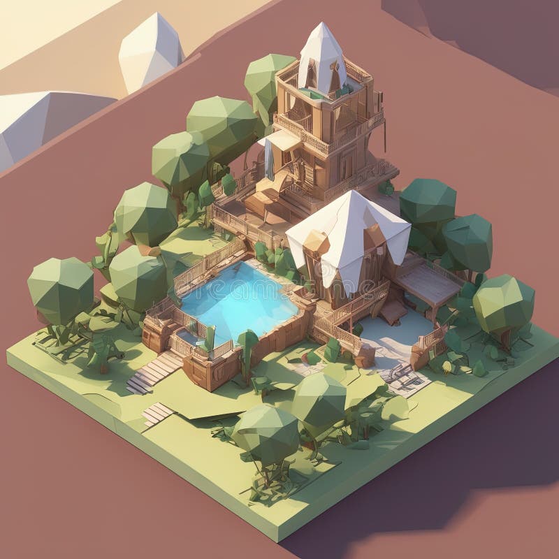 3d Rendering of an Outdoor Garden, 3d Illustration 3d Rendering of an ...