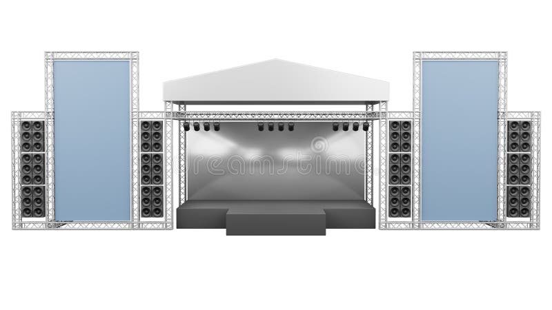 3d Rendering of Outdoor Stage Rigging Truss with Light and Sound System ...